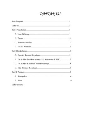 Makalah visi misi promkes | DOCX