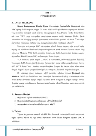 SEJARAH VOC | PDF