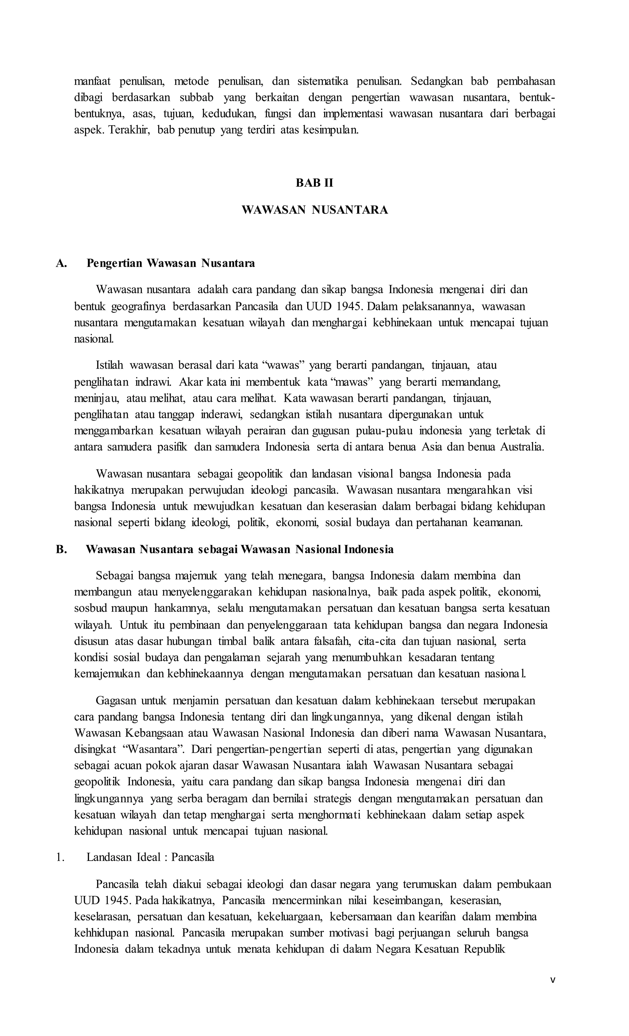 Makalah wawasan nusantara 1 | DOCX