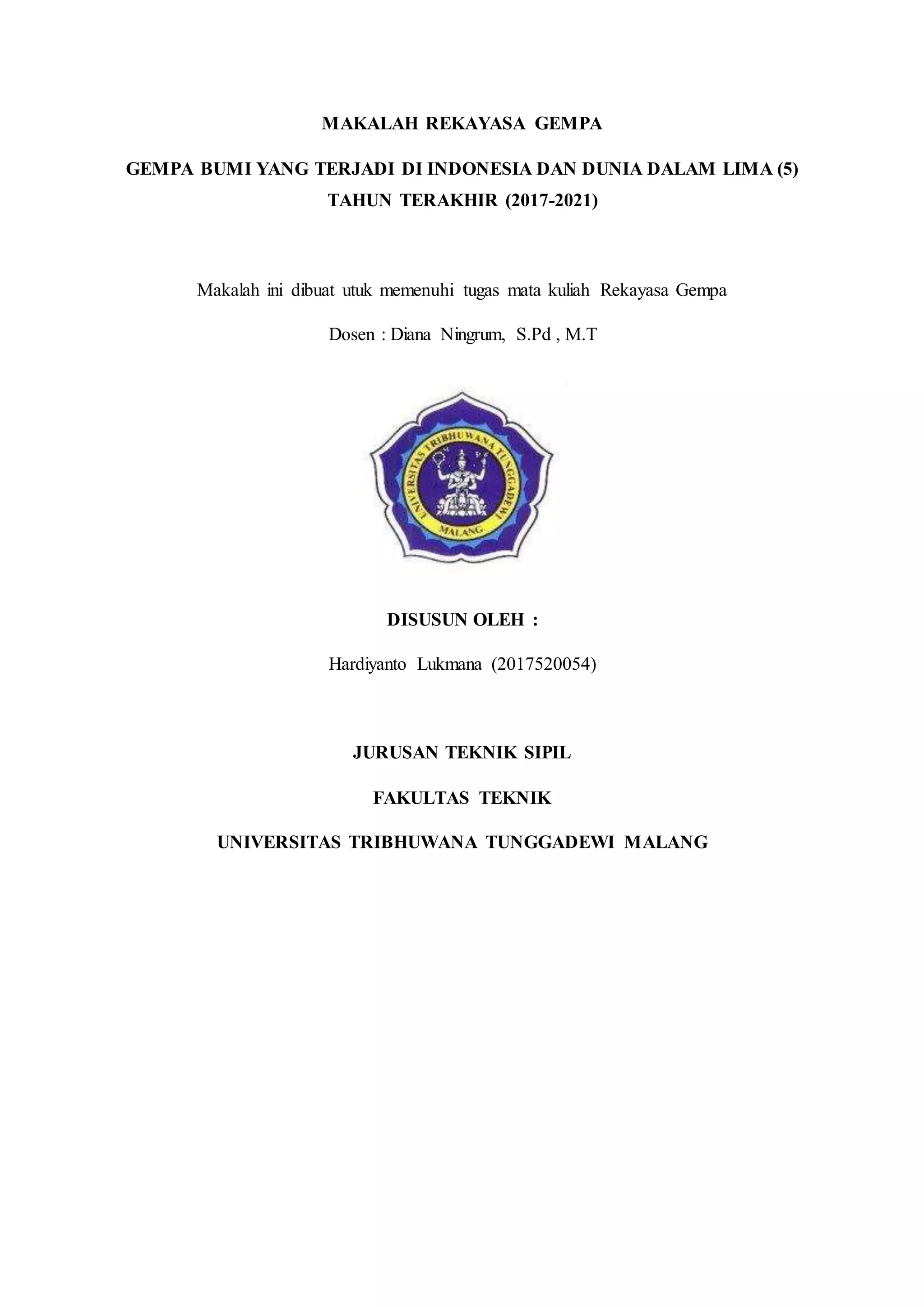 Makala Rekayasa Gempa | DOCX