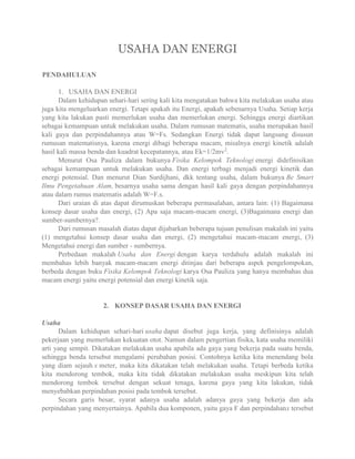 Makala usaha dan energi | DOCX