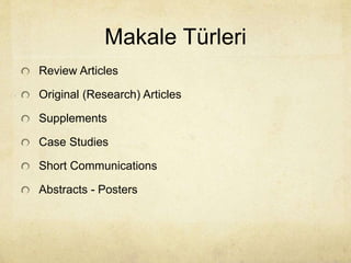 Makale nasil yazilir | PPTX