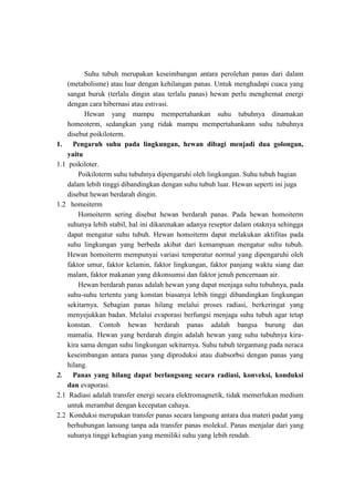 Makalh thermoregulasi | DOCX