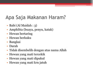 Makanan Halal Haram | PPTX