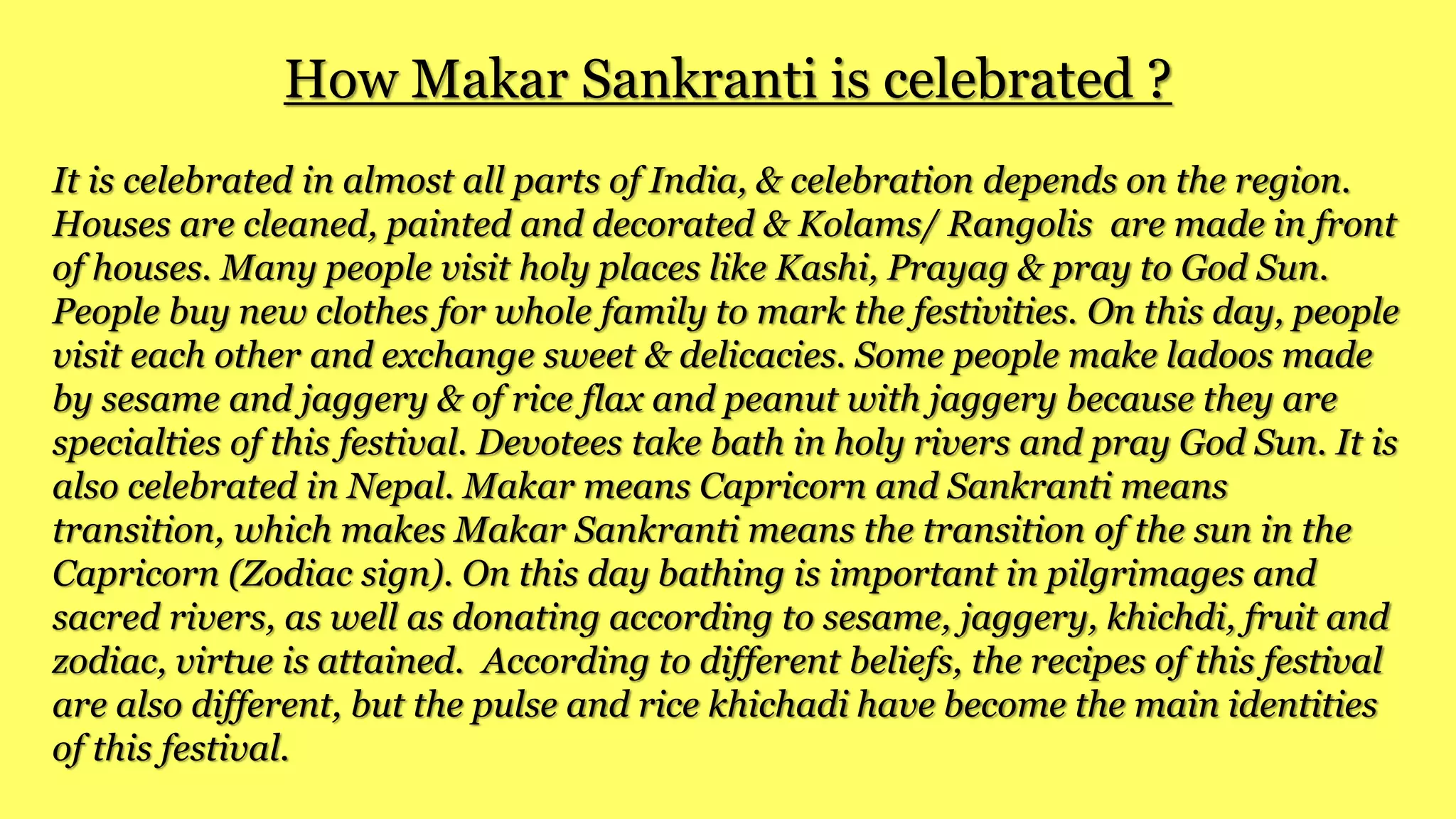 MAKAR SANKRANTI OF INDIA | PPTX