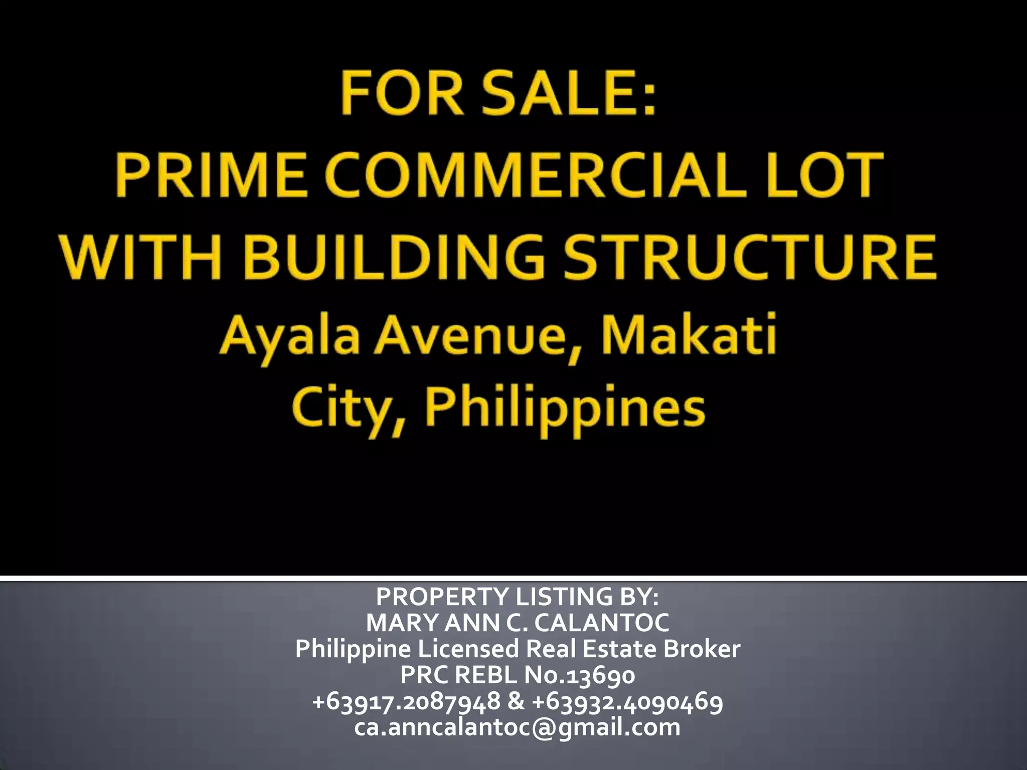 For Sale: Prime Commercial Lot with Building in Ayala Avenue, Makati ...