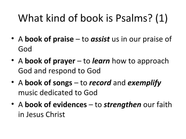 The Book Of Psalms: An Introduction | PPT