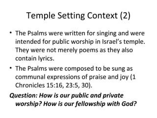 The Book Of Psalms: An Introduction | PPT