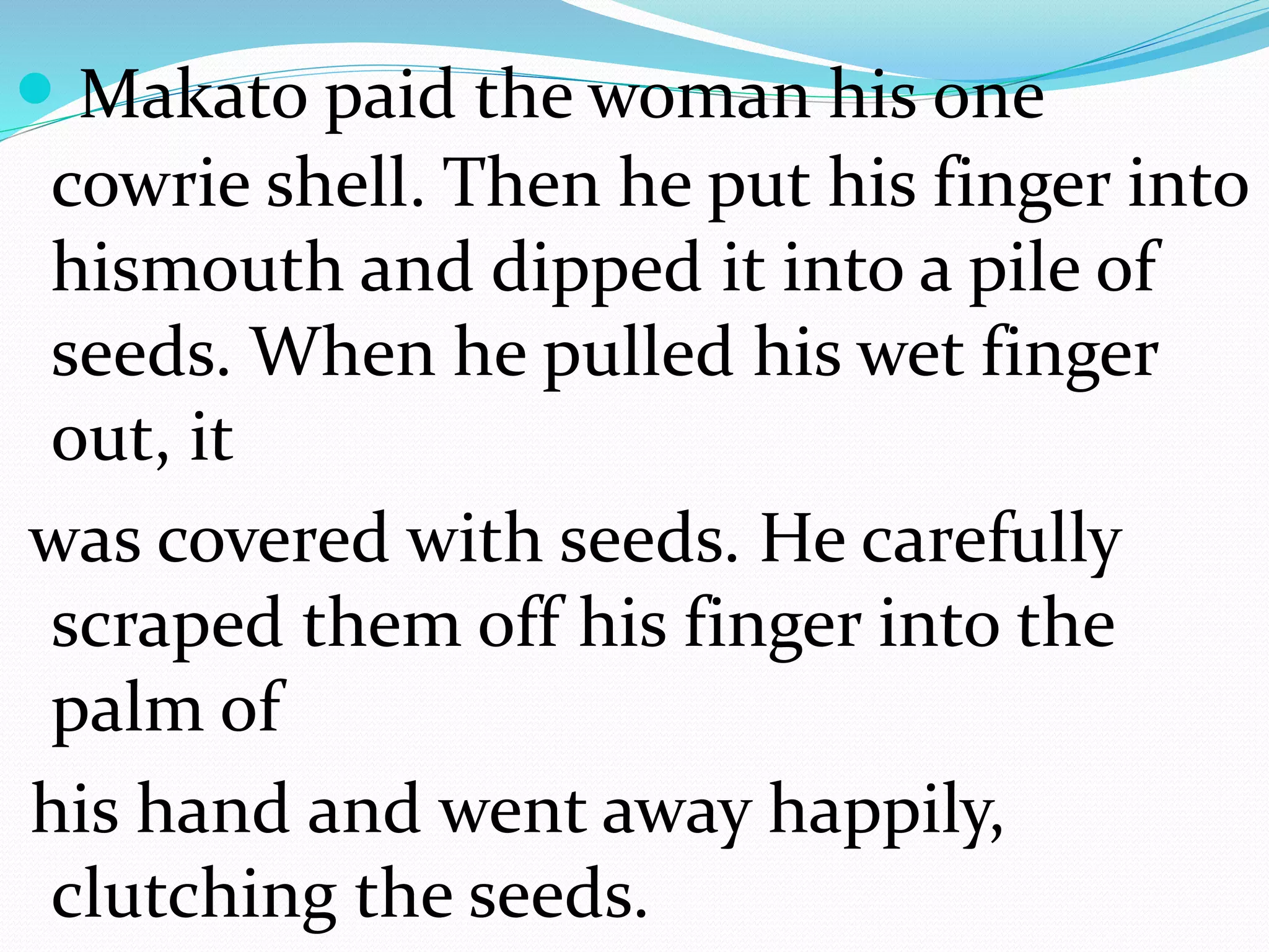 Makato and the cowrie shell | PPTX