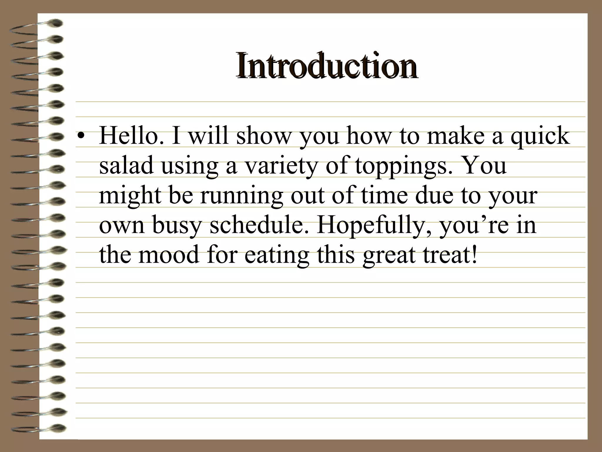 Make A Salad | PPT