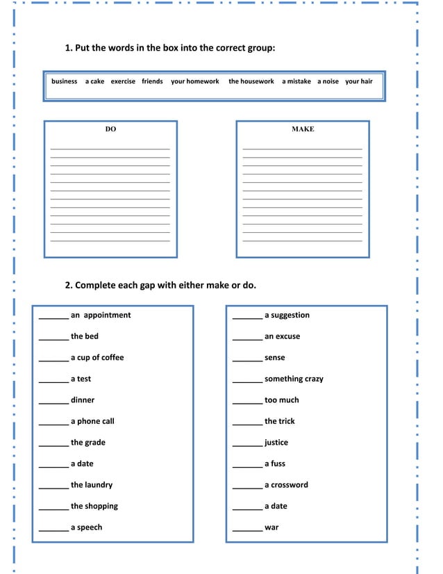 Make do handout | PDF