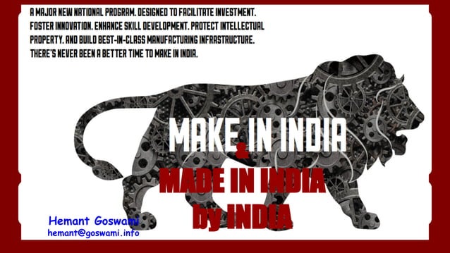 An Analysis of "Make in India" Program of Government of India | PPT