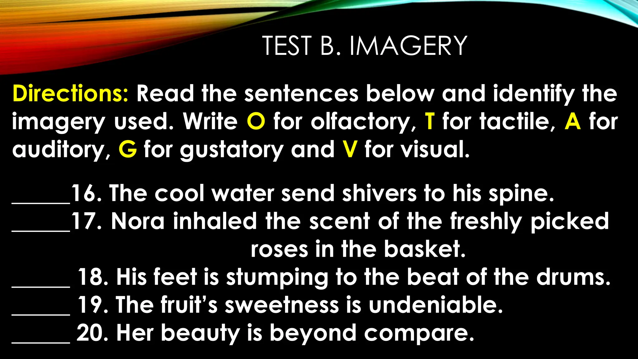 quiz on poetry, figures of speech, elements of poetry, types of imagery ...