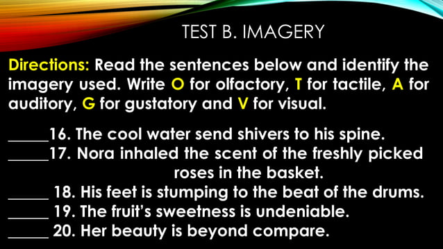 quiz on poetry, figures of speech, elements of poetry, types of imagery ...