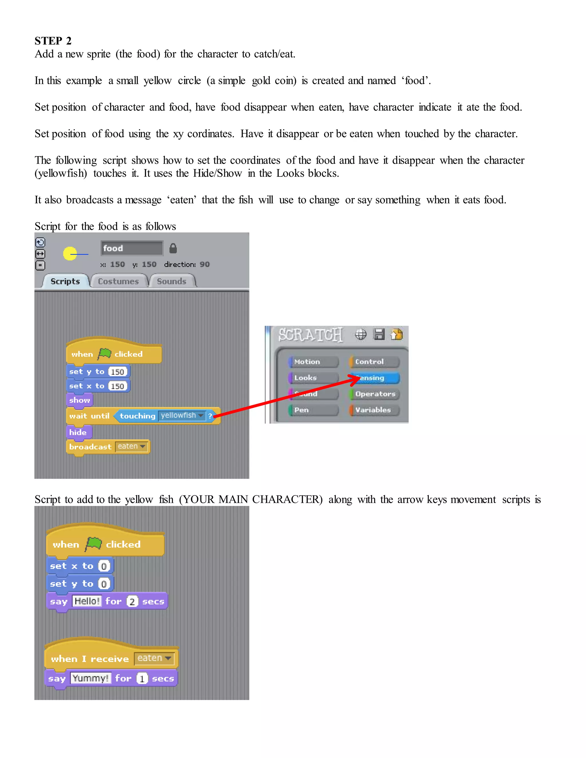 Make a game in scratch | DOCX
