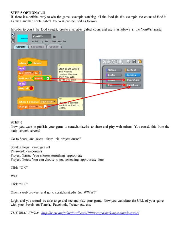 Make a game in scratch | DOCX