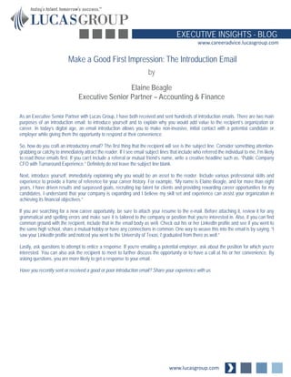Make a Good First Impression: The Introduction Email | PDF