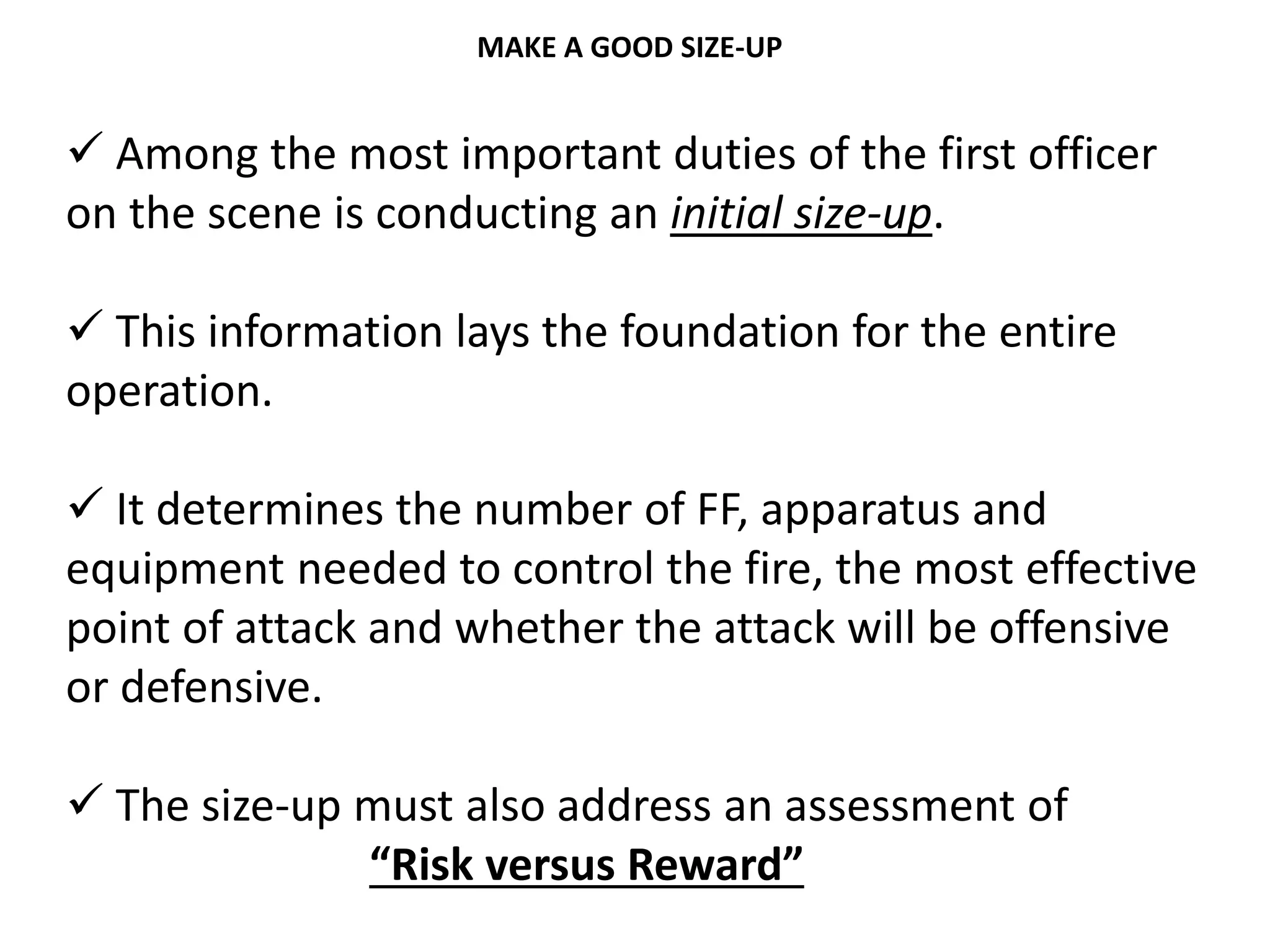 Make a good size up- | PPT