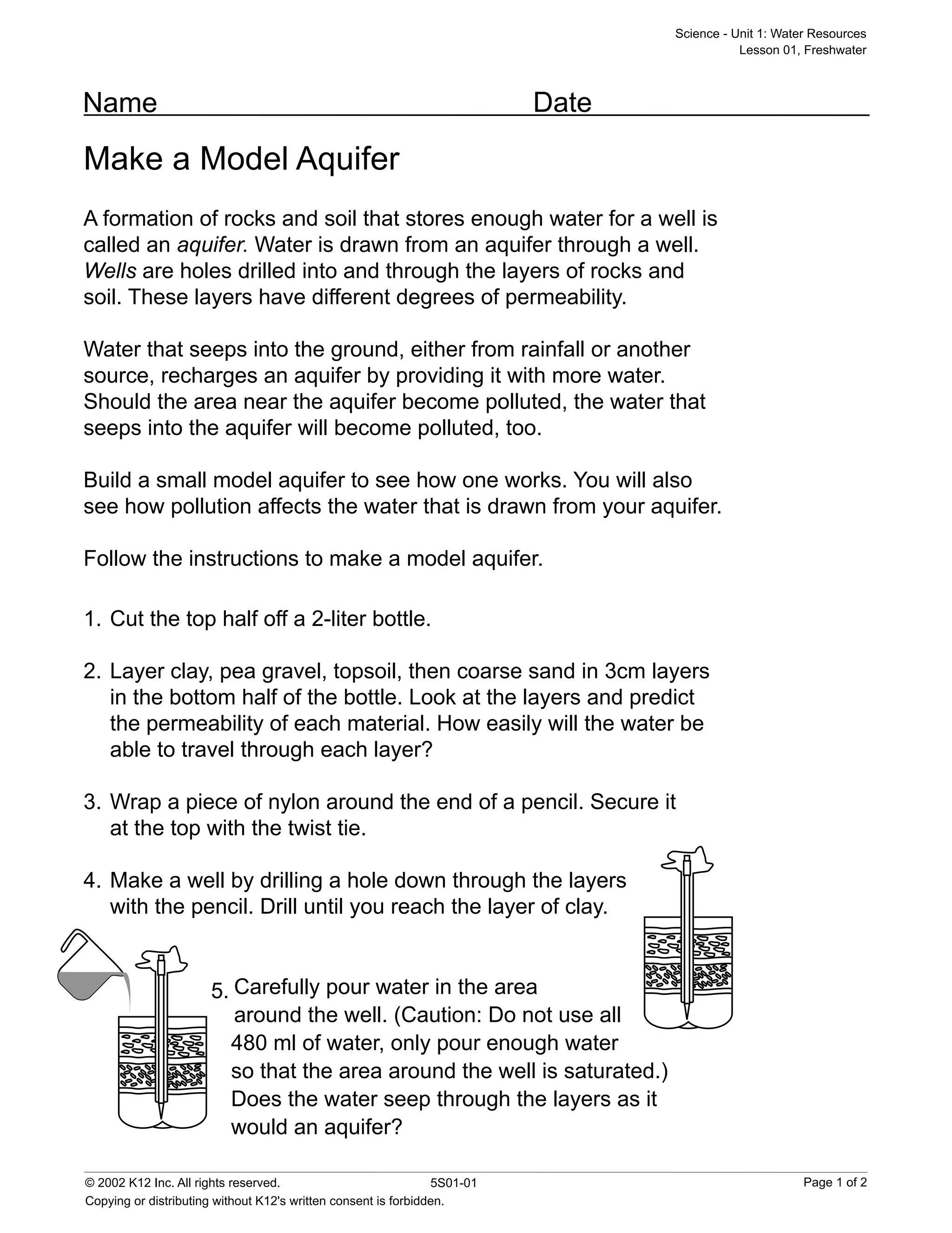 Make a model aquifer | PDF