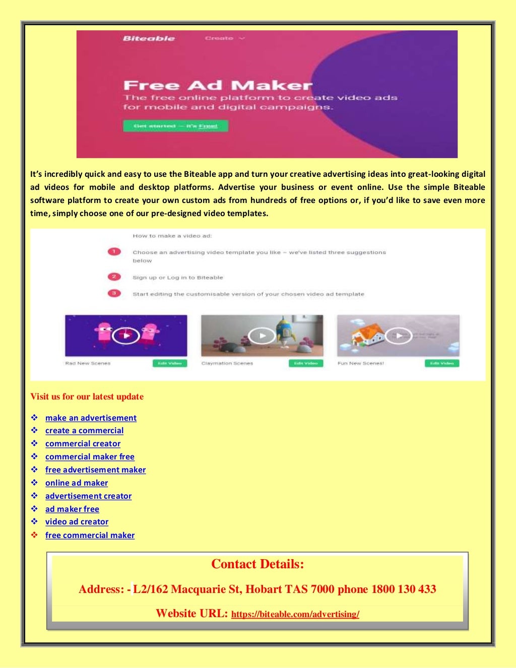 Make an advertisement create a commercial - advertisement creator