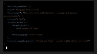 Make an language translator with voice extension | PPT