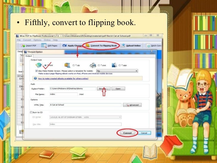 Make a page flip book of cartoon