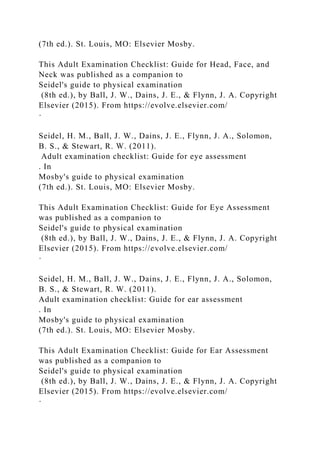 Make a SOAP Note Assessing Ear, Nose, and ThroatMost ear, nose, a.docx