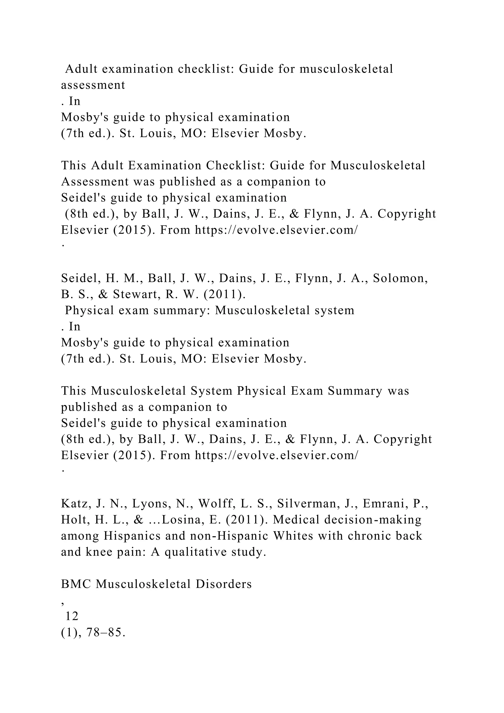 Make a SOAP Note Not a narrative essay Assessing Muscoskeletal Pa.docx