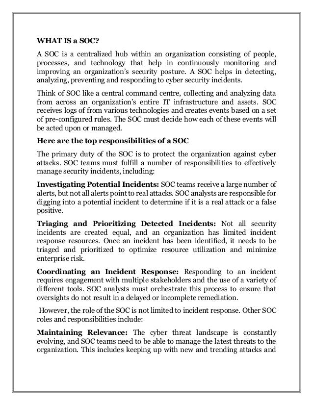 Make Career As Security Operations Center (SOC) Analyst - IISecurity | PDF
