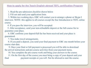 Make career in teaching with ebcteflcourse | PPT