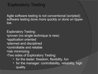 Make good use of explortary testing | PPT