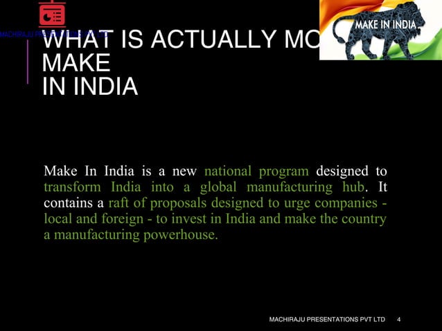 Make in india | PPT | Manufacturing Industry | Industries