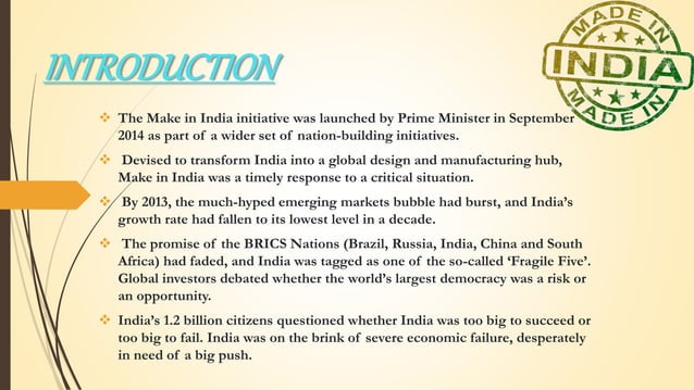 Make in india | PPT
