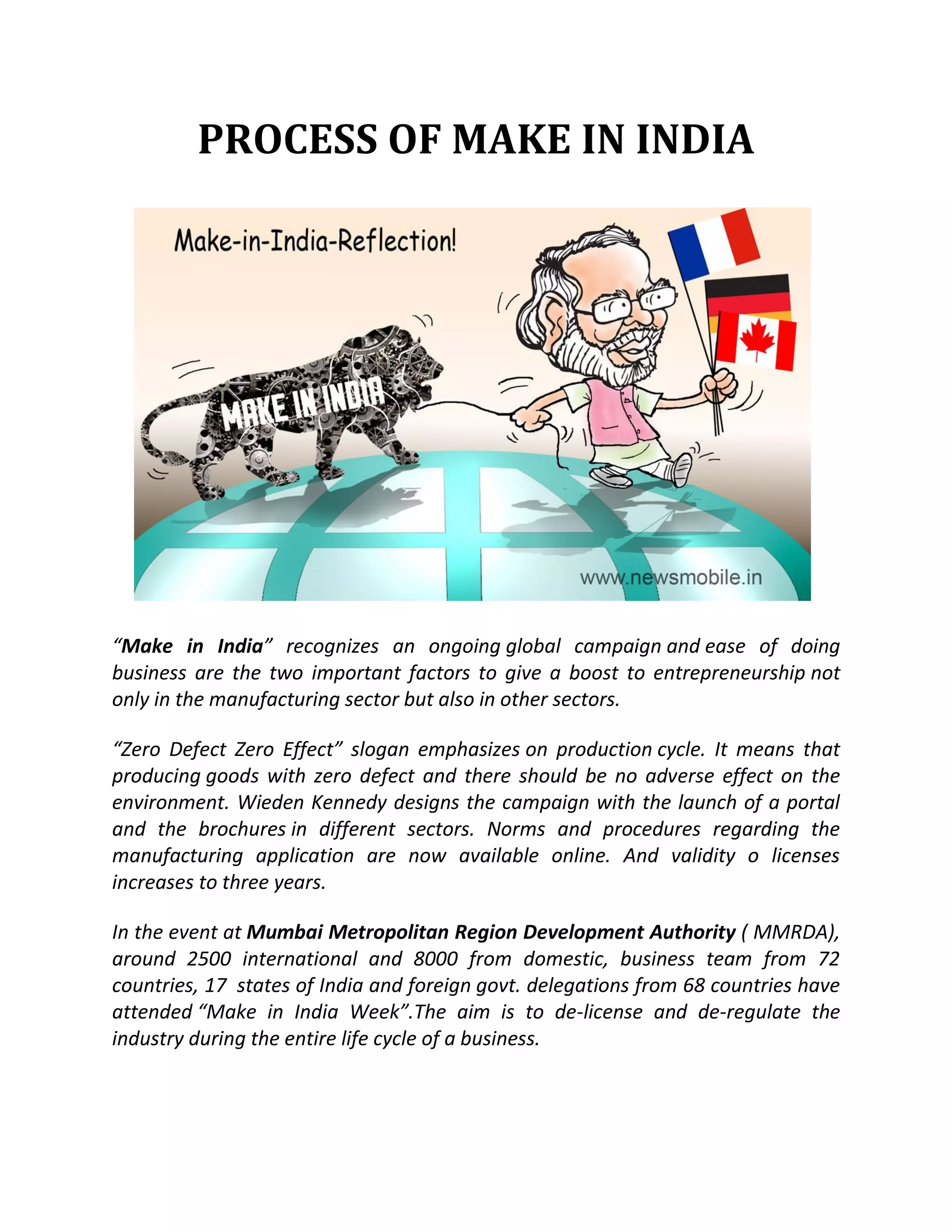 Make in india - The Way Ahead Class 12 Economics Project | PDF