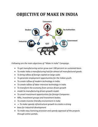Make in india - The Way Ahead Class 12 Economics Project | PDF