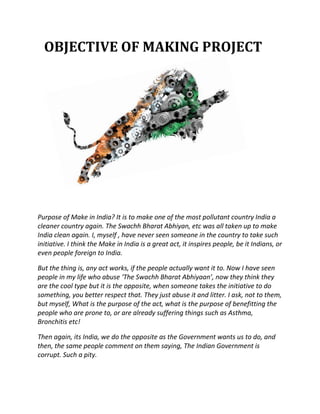 Make in india - The Way Ahead Class 12 Economics Project | PDF