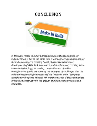 Make in india - The Way Ahead Class 12 Economics Project | PDF