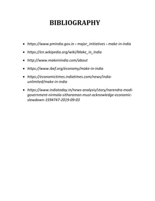 Make in india - The Way Ahead Class 12 Economics Project | PDF