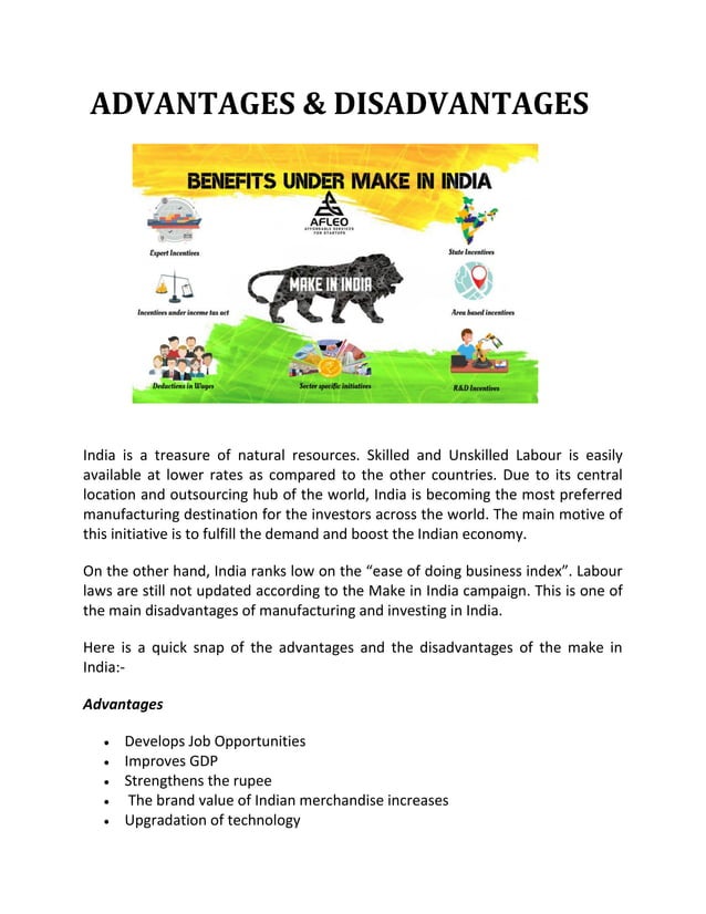 Make in india - The Way Ahead Class 12 Economics Project | PDF ...