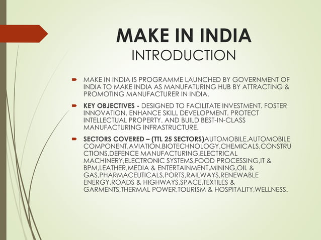 MAKE IN INDIA - MAKE YOUR FORTUNE IN INDIA - INTRODUCTION @ http ...