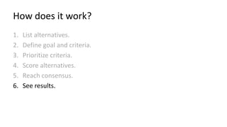 Getting Started with MakeItRational Decision-Making Software | PDF