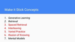 Make it Stick Presentation | PDF