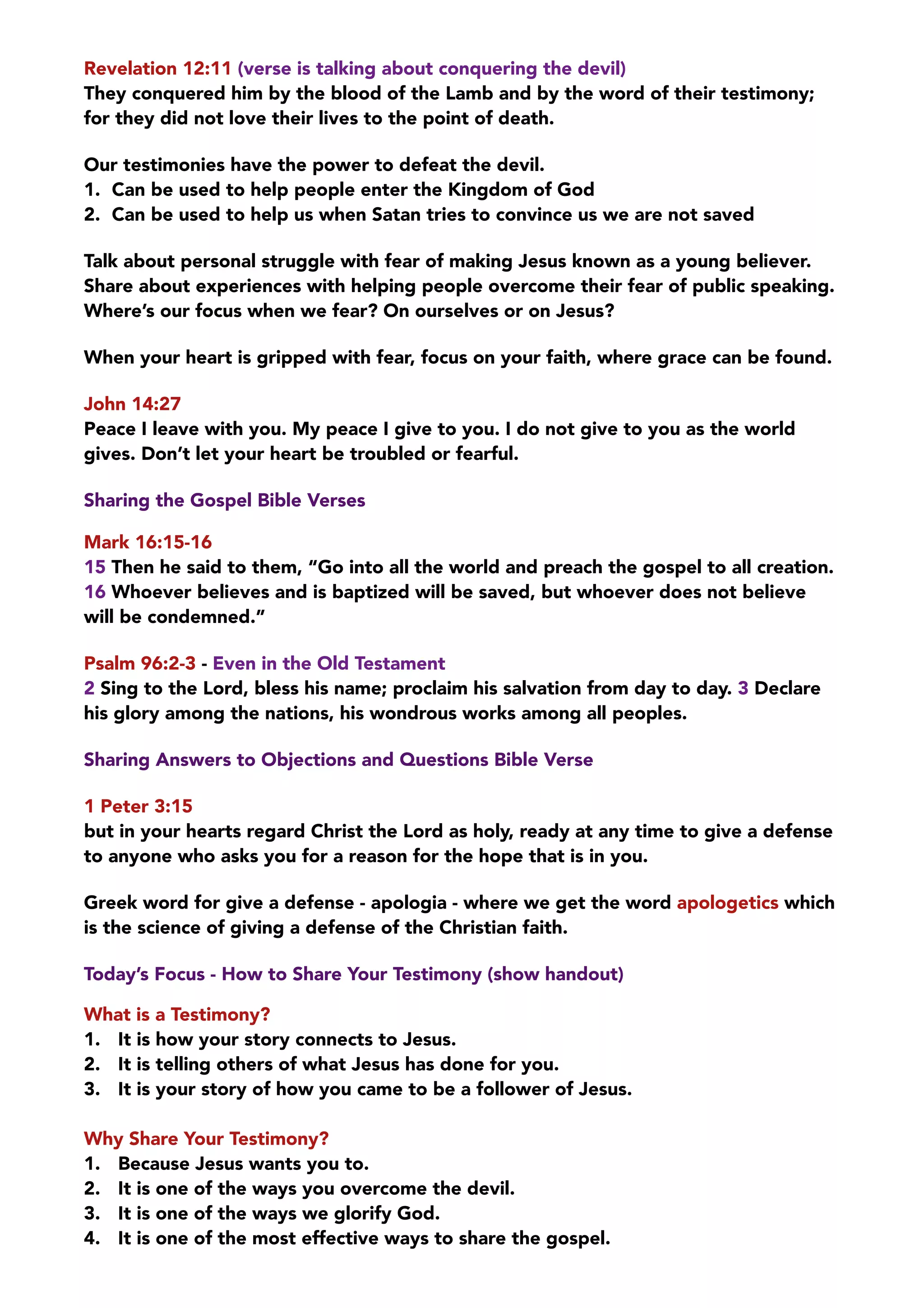 Make Jesus Known (Part 1) Sermon Handout | PDF