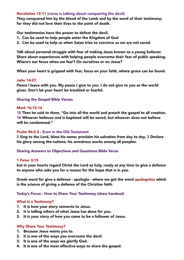 Make Jesus Known (Part 1) Sermon Handout | PDF