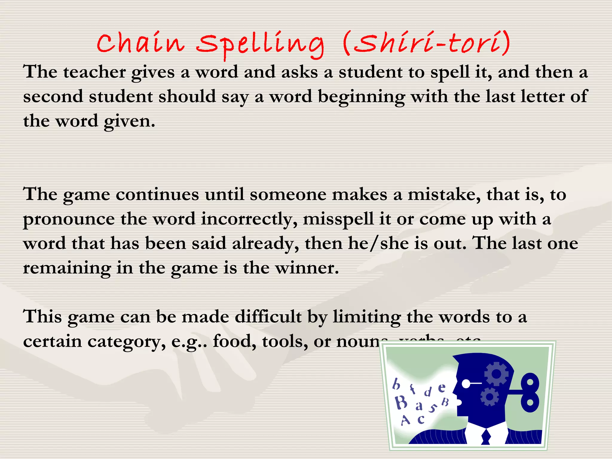 Make learning a fun the use of games in esl classroom | PPT