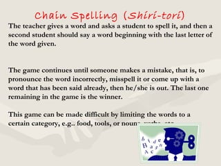 Make learning a fun the use of games in esl classroom | PPT