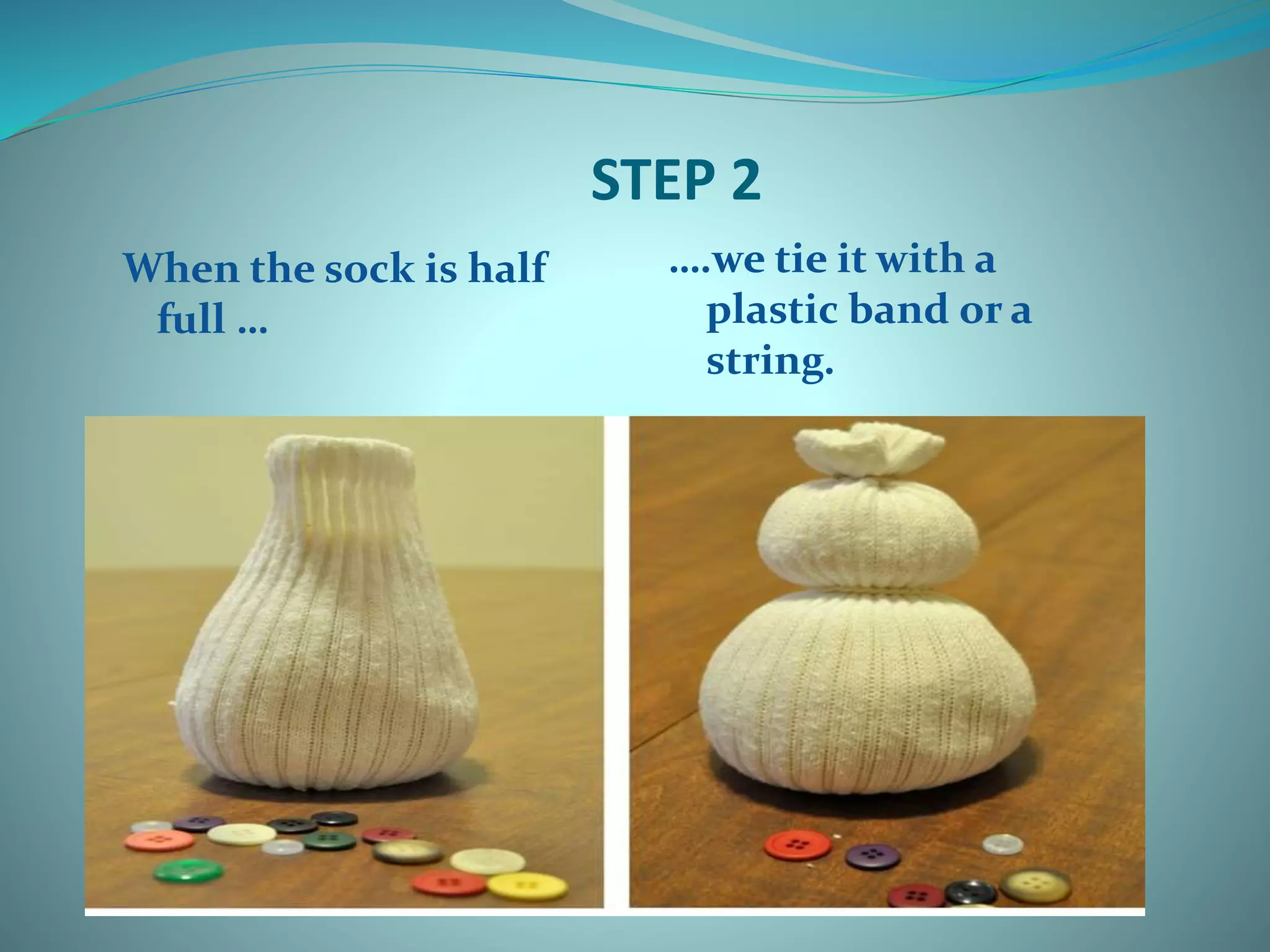 Make little people puppets from old socks and rice | PPT