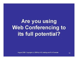 Make Meaningful Connections With Web Conferencing | PDF | Web Conferencing | Computer Software ...