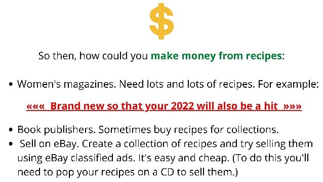 Make Money Writing Recipes | PDF