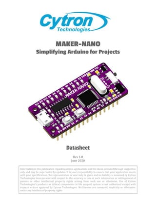 Maker Nano Datasheet.docx | Computer Peripherals | Computing